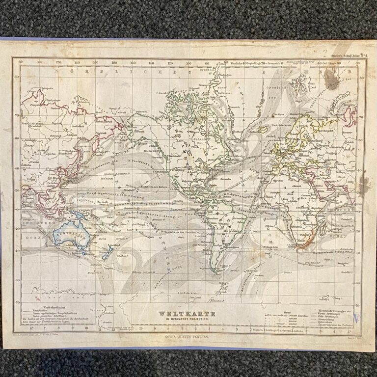 Map of the World 1854 | Gadabout Vintage
