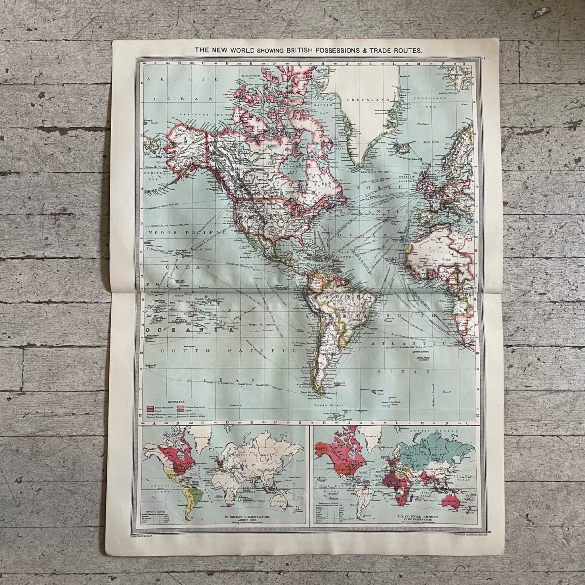 1906 Map of the New World: British Possessions and Trade Routes ...