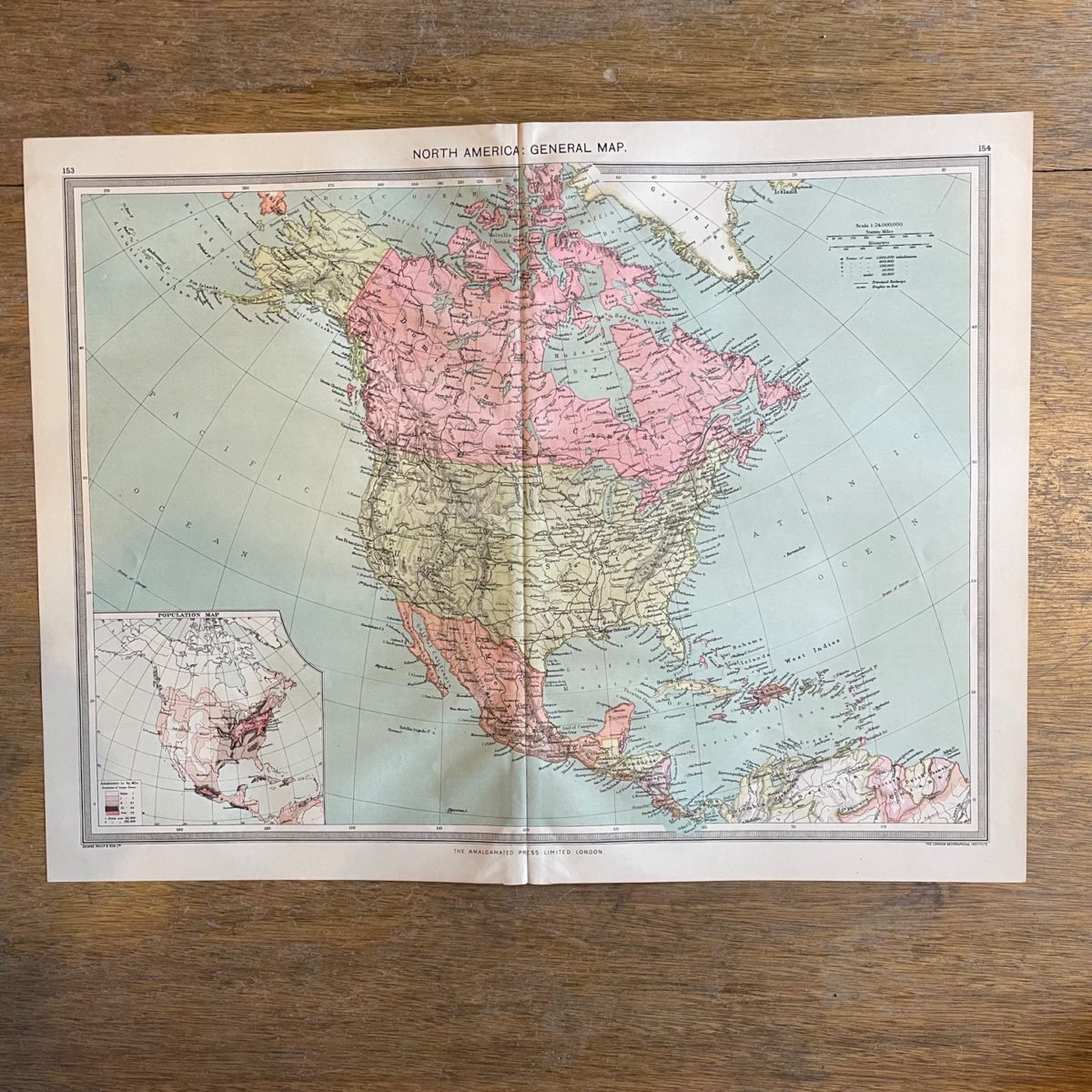 1906 Map of North America | Gadabout Vintage